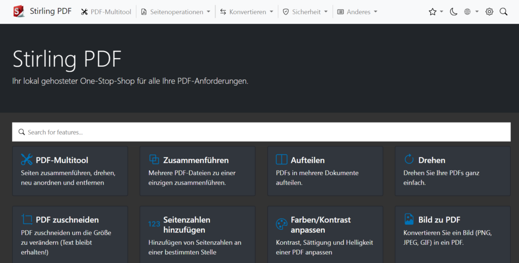 Stirling PDF Tool - Docker Applikation - Dokumentation