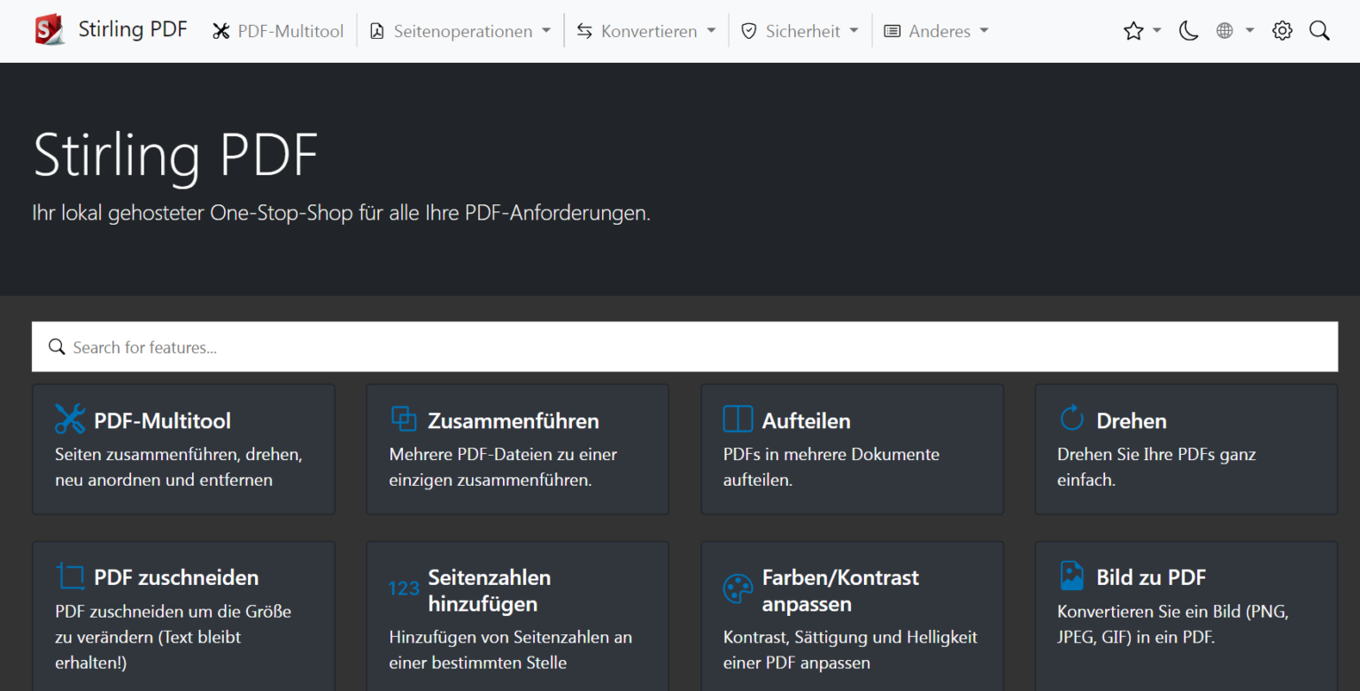 Stirling PDF Tool - Docker Applikation - Dokumentation